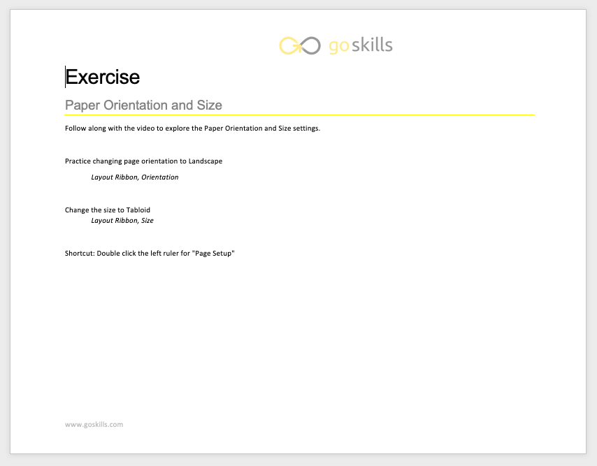 Quiz | Paper Orientation and Size | Microsoft Word 365 - Basic & Advanced